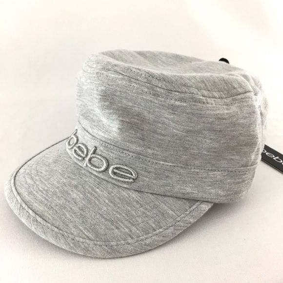 bebe | Accessories | Bebe Gray Logo Hat Cadet Cap Adjustable Back Nwt ...